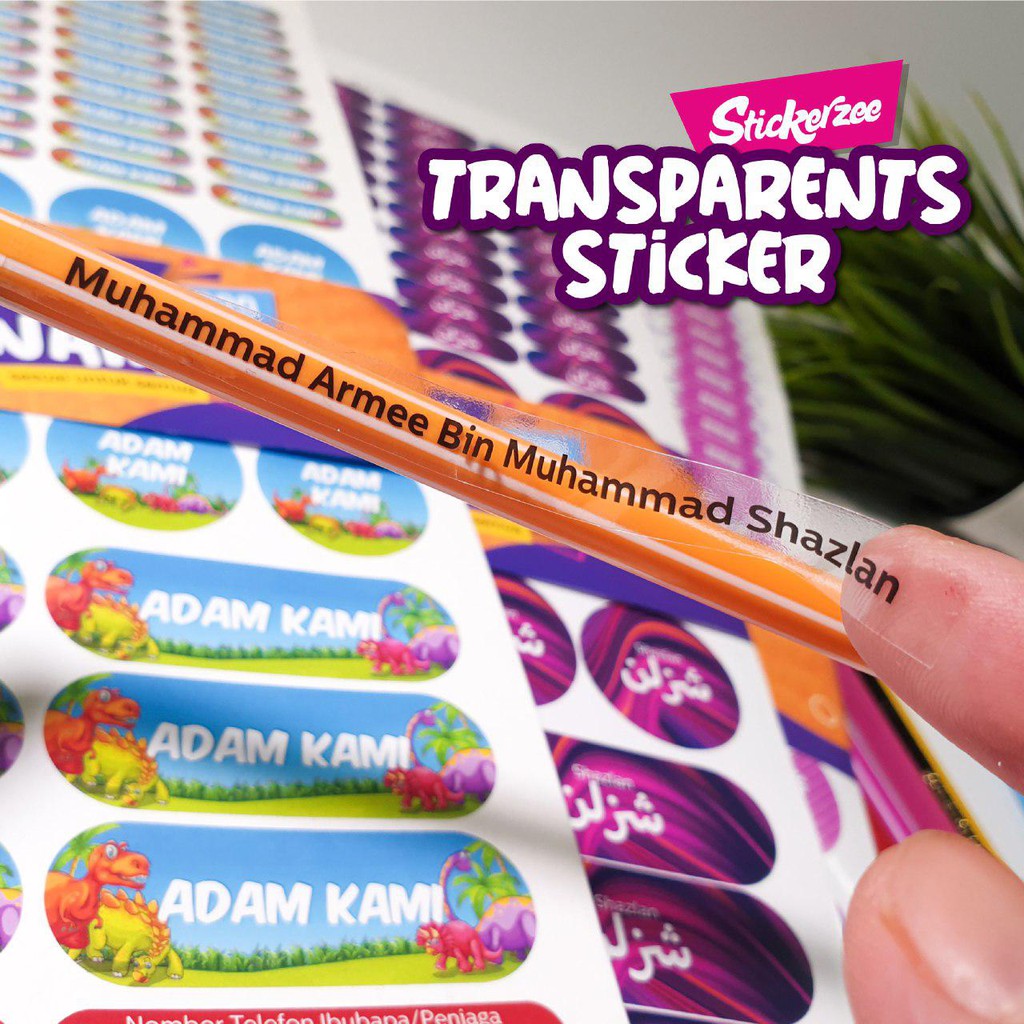 STICKER NAMA TRANSPARENT | Shopee Malaysia