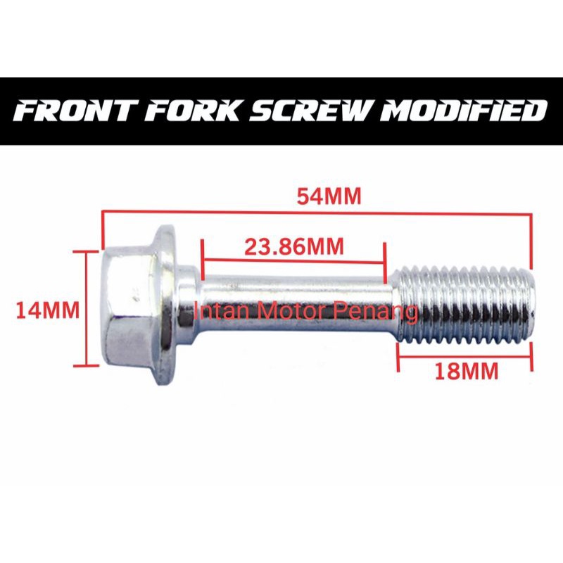 Heavy Duty Screw/ Skru Untuk Turun Fork For Yamaha Y15 Y15ZR Y16 Y16ZR ...