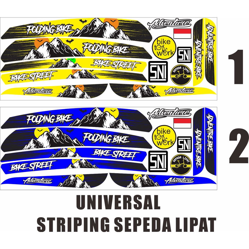 Variations / BIKE STICKER FOLDING MOTIF YELLOW BLUE LISTING LATEST ...