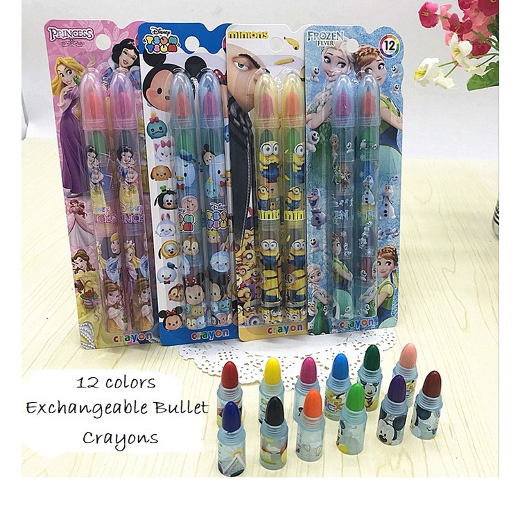 crayons 12 color crayon exchangeable crayons oil pastel crayon ...