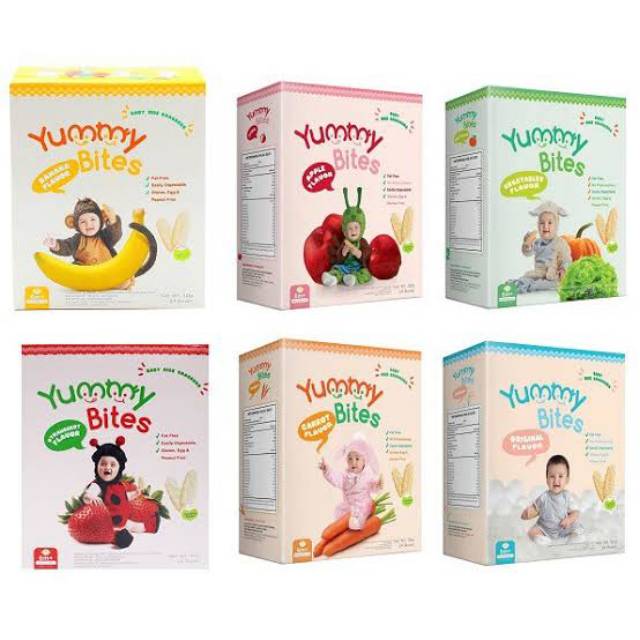 Yummy Bites Baby Rice Crackers Teething Rusk (Sachet / Ecer / Unit ...