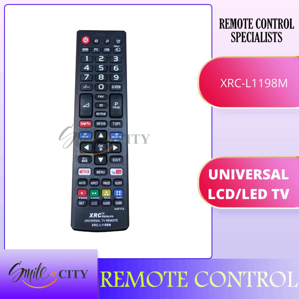 XRC-L1198M XRC UNIVERSAL LCD LED TV REMOTE CONTROL | Shopee Malaysia