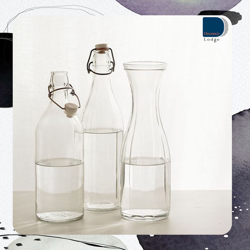 GLASS BOTTLE WITH STOPPER BOTTLE BOTOL AIR BOTOL KACA CLEAR GLASS ...