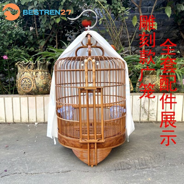 Ready Stock Bird Cage Bamboo Large Beautiful Cage Cantonese Eyebrow ...