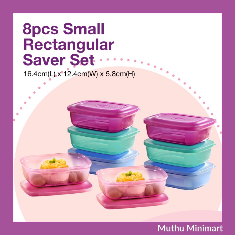 Original Tupperware | Small Rectangular Saver Set Food Storage Food ...