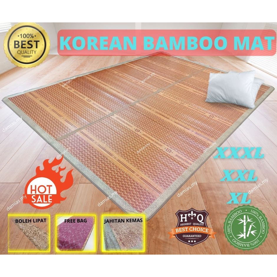 DECO RUMAH KOREAN BAMBOO MAT FLOOR TIKAR BULUH CARPET XXL/XXL/XL BIG ...