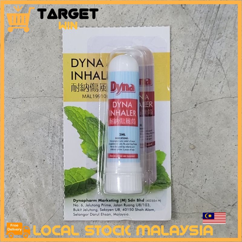 1 Tube - 2ML DYNA Nasal Inhaler Clear Nose Relief Mint | Shopee Malaysia