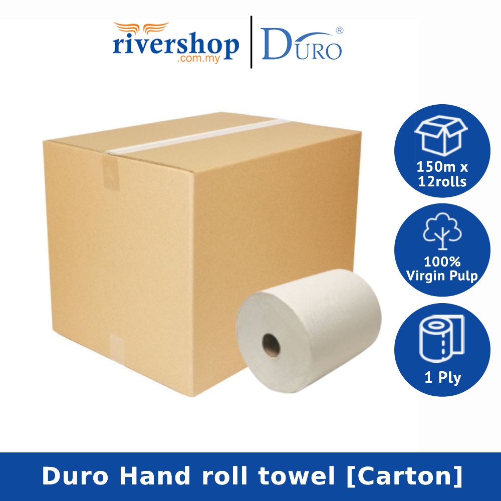 [Carton] DURO TP105 Hand roll towel 150m x 12 rolls/ Multi-Purpose ...