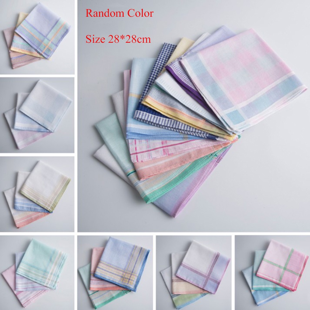 3PC Men Casual Pocket Square Sweat Towel Cotton Hanky Handkerchiefs ...