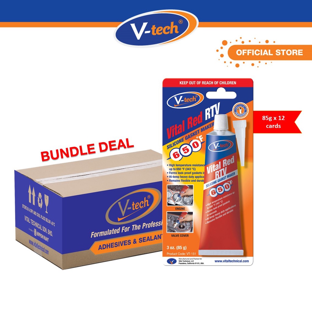 [BUNDLE] V-tech VT-151 Vital Red RTV (85g x 12 pcs) | Shopee Malaysia