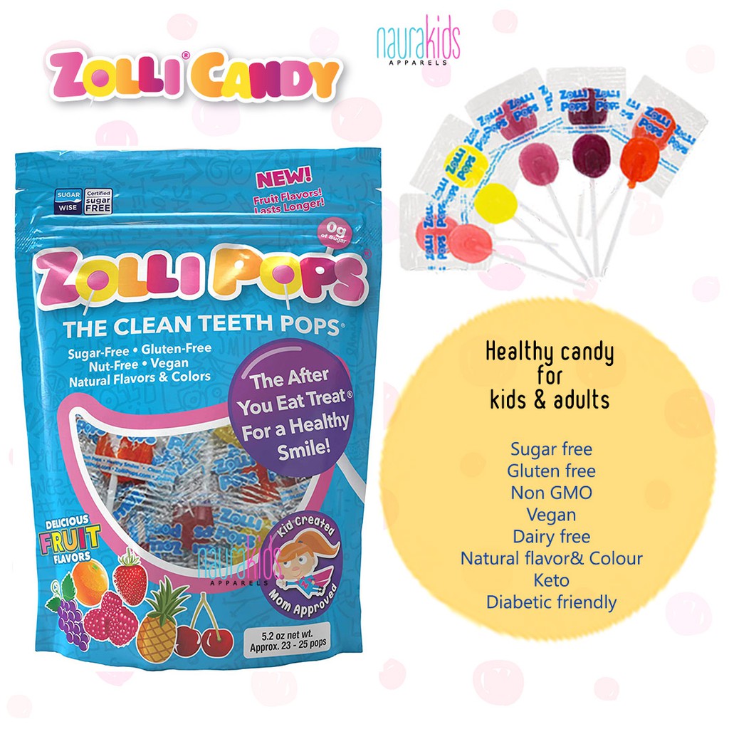 Zollipop Healthy Candy (5.2oz / 3.1oz) Assorted Flavor (Sugar Free ...