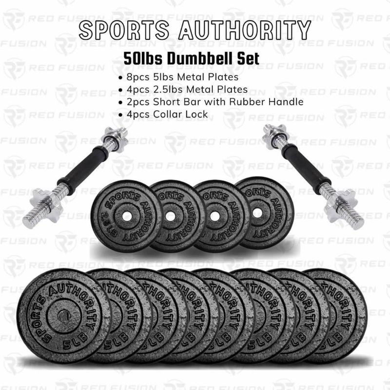 Dumbbell Set 50 pounds Total | Shopee Malaysia