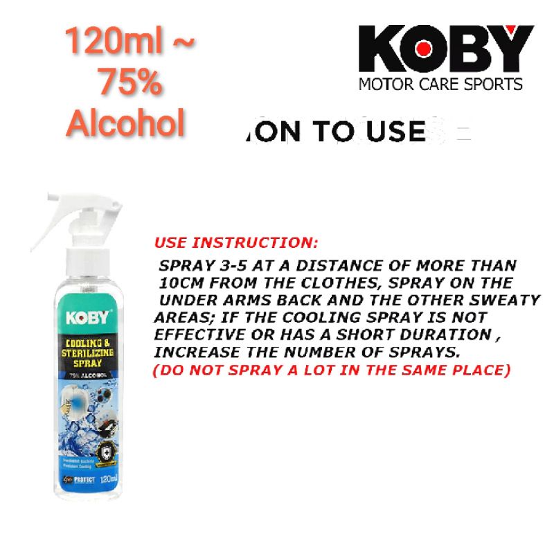 TA8888 KOBY 75% Alcohol spray 120ml Hand sterilizing spray kill 99% ...