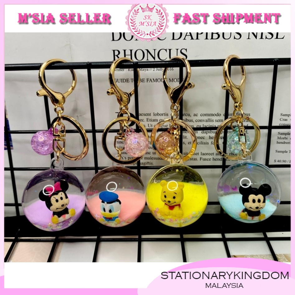 Crystal Ball Keychain Cute Cartoons Bag Keychain Minnie Pooh Donald ...