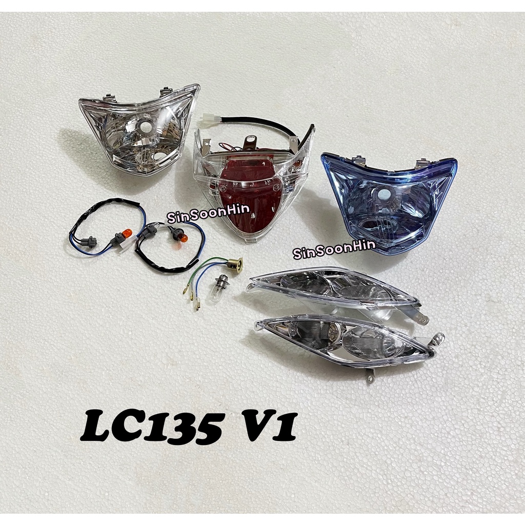 YAMAHA LC135 V1 Head Lamp / Front Signal Lamp / Tail Lamp Assy Set [ CLEAR / BLUE ] | Shopee ...
