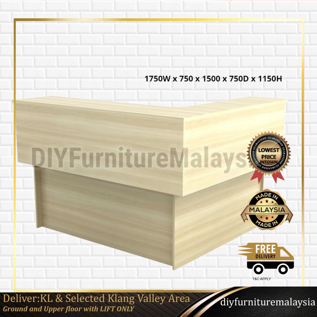 Reception Counter Desk | L Shaped Cashier Table | Meja Kaunter Pejabat ...