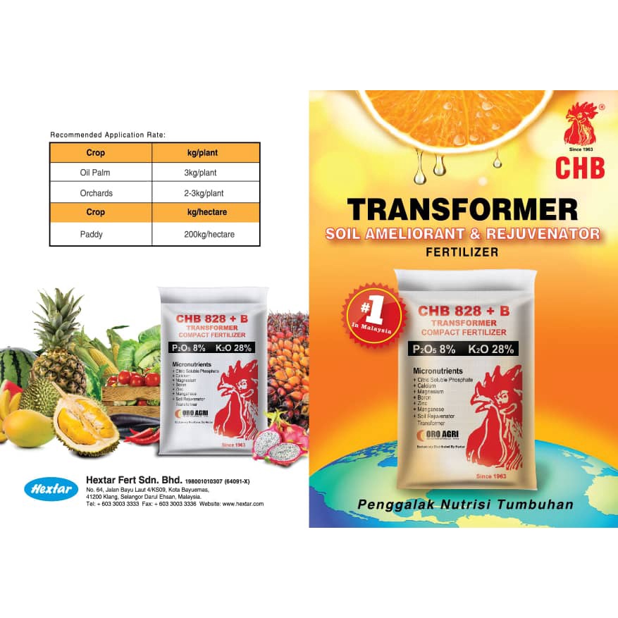 CHB 828 + B TRANSFORMER COMPACT FERTILIZER 50KG | Shopee Malaysia