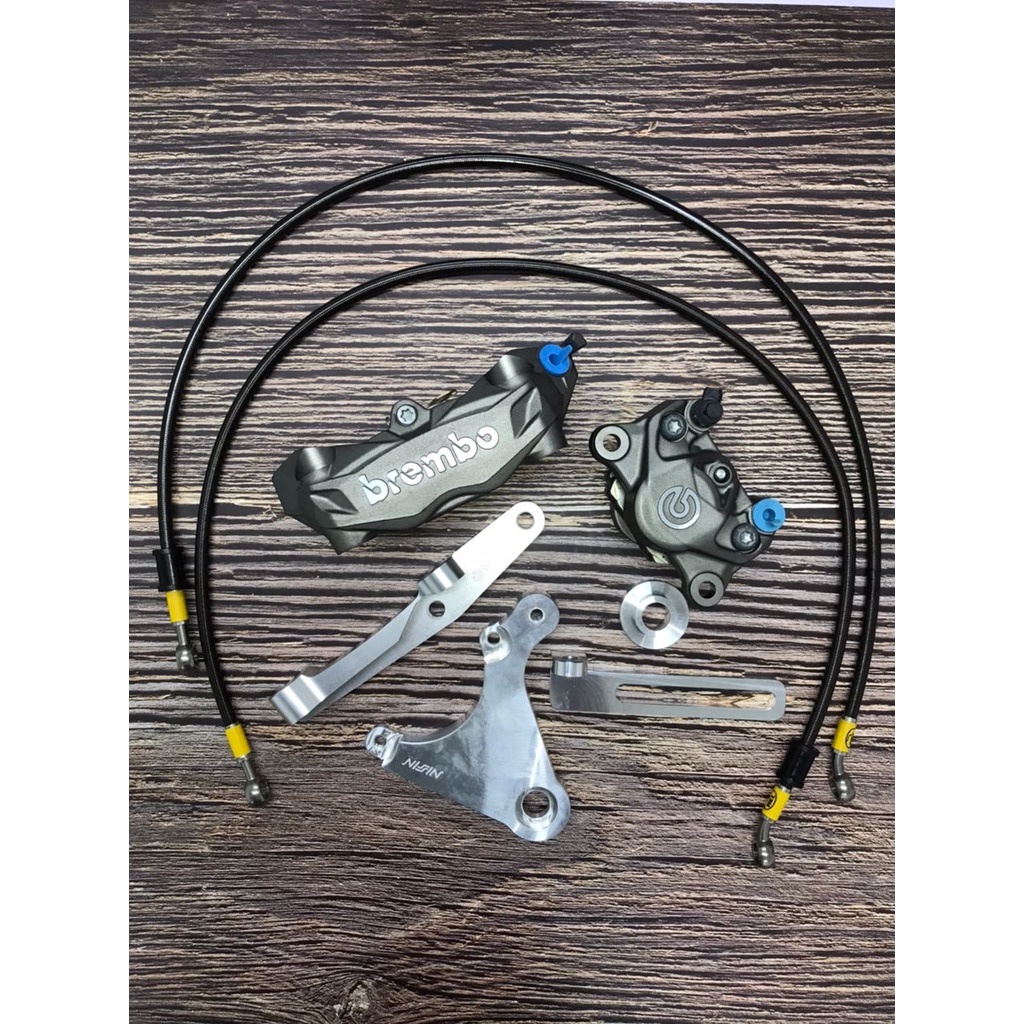 Full Set Brembo M3 P34 Silver 4Pot 2Pot Front Rear Depan Belakang Y15 ...