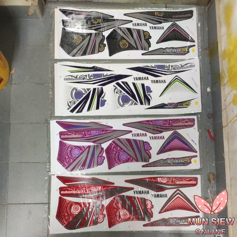 Stiker sticker body yamaha ego s egos (8) black red megenta sticker ...