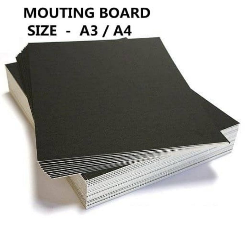 JOO HUAT A4 /A3 Size Mounting Board Hard / Mouting (Front Black Color & Back White Color) - Per ...