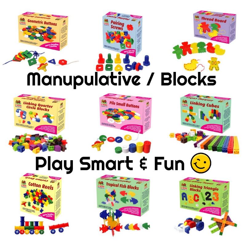 Colourful Manipulative/ Blocks - Cotton Reels Geometric Buttons Large ...