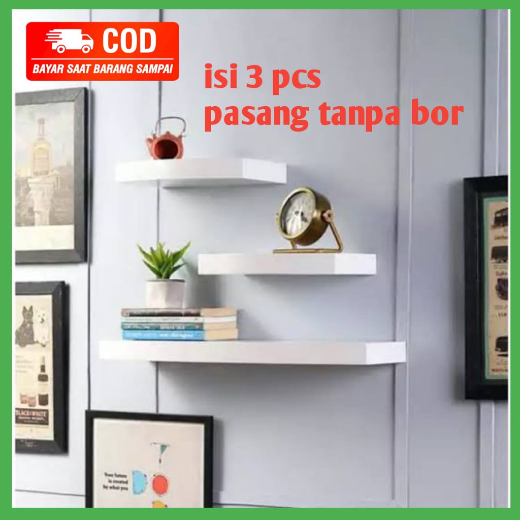 40Cm 20cm Wooden Floating Shelves Wall Shelf Floating Rack For Bedroom ...