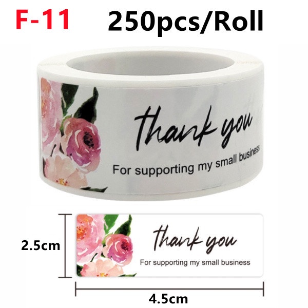 🇲🇾 7.5cm 120pcs Roll Kraft Paper Thank You Sticker Label TQ Stickers ...