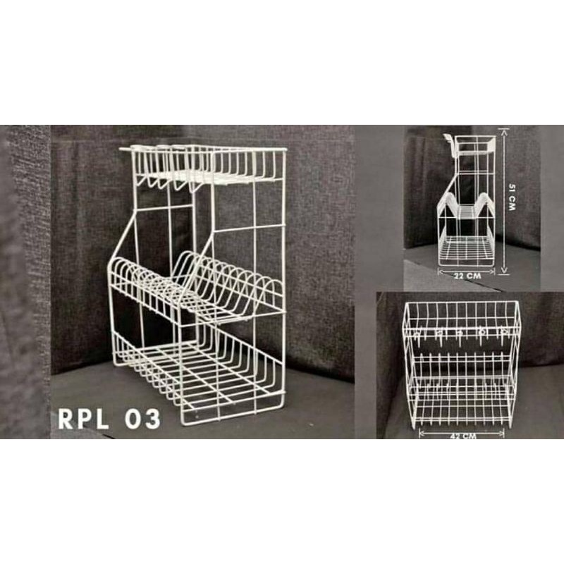 Multi-purpose Iron Glass Plate Rack Stacking 3 | Shopee Malaysia