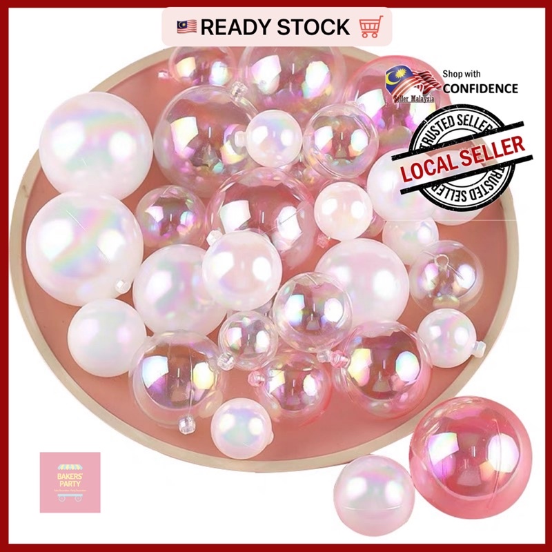 White Pink Galaxy Transparent Ball Cake Topper Cake Decoration Hiasan ...