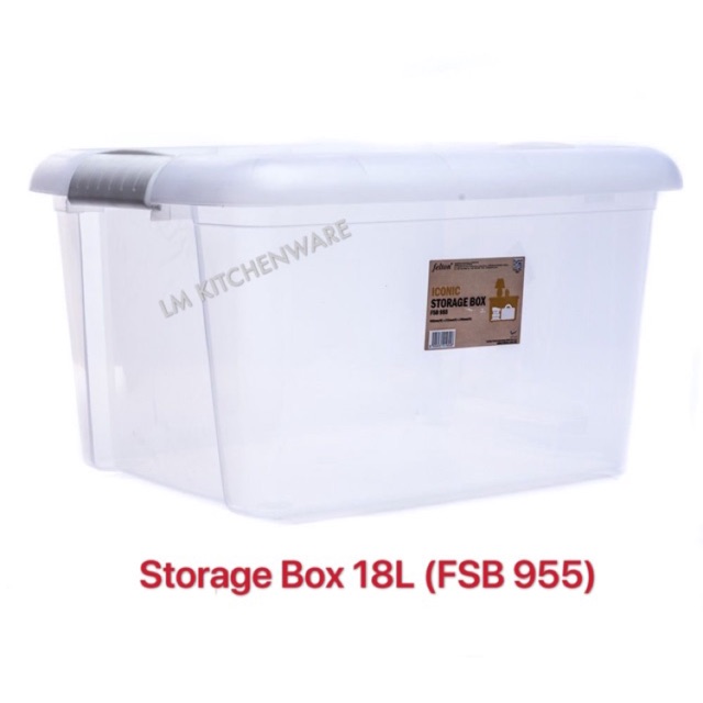 ICONIC STORAGE BOX/ TRANSPARENT PLASTIC STORAGE BOX FELTON 18L FSB 955 ...