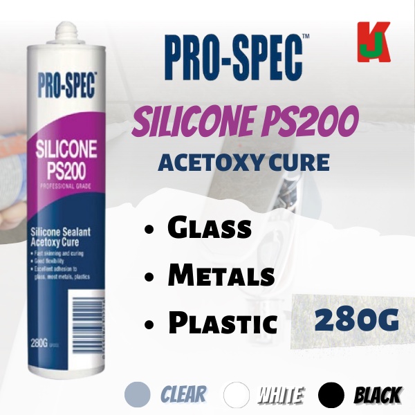 "PRO-SPEC" PS200 280g Acetoxy Cure Silicone Sealant (With Silicone Tube ...