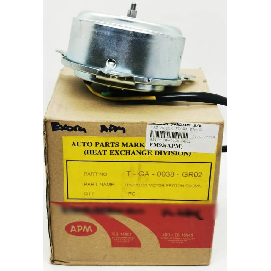 PROTON EXORA PATCO RADIATOR FAN MOTOR / BLACK SOKET / ORIGINAL APM 0038 ...
