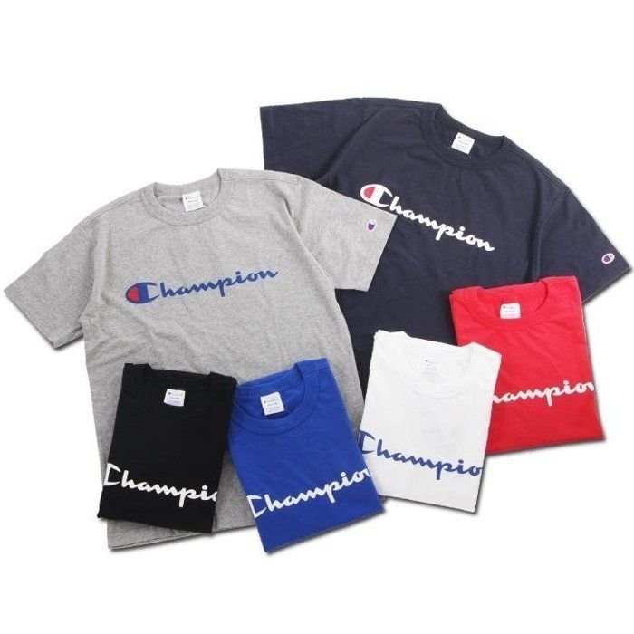 Champion LOGO BLACK/WHITE Two Types Cursive Short T Cuff Embroidery ...
