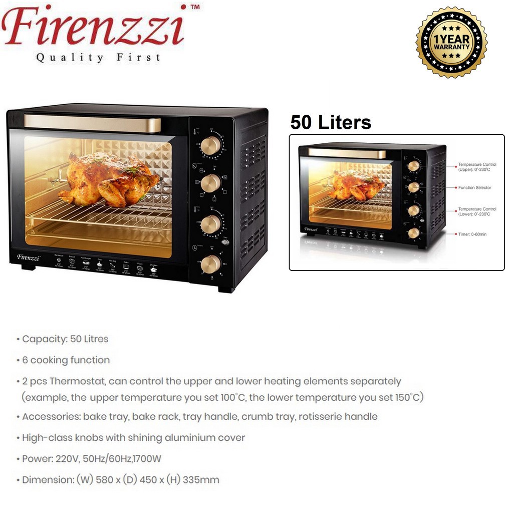 Firenzzi 50L Electric Oven (Separate Control Heating Element) TO-3050 ...