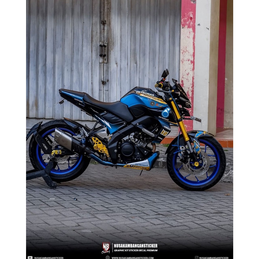 Yamaha MT15 Motorcycle Decal Sticker Full Body Blue Barracuda Graphic ...