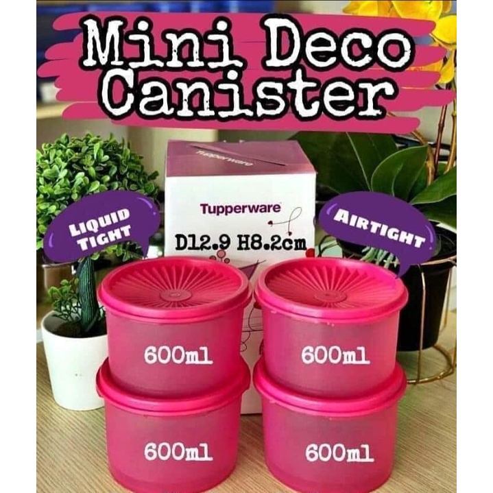 Tupperware Mini Deco Canister (4) 600ml Gift Set | Shopee Malaysia