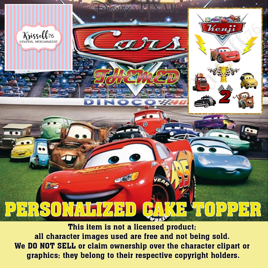 Cake topper Cars, McQueen, Ferrari, Hotwheel themed set cake topper ...
