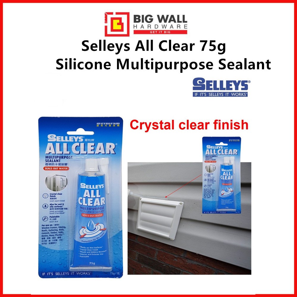 Selleys All Clear 75g Silicone Multipurpose Sealant (Big Wall Hardware ...
