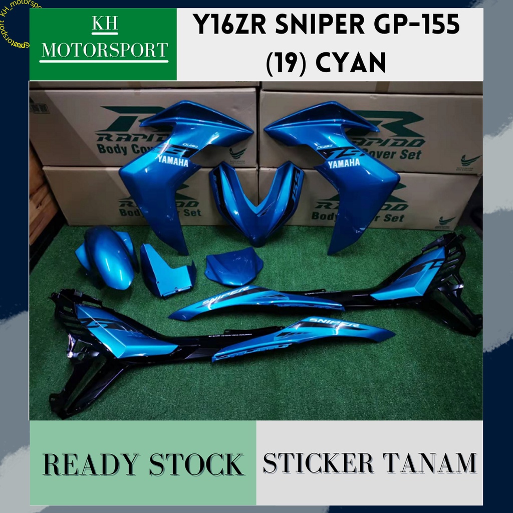 Y16ZR SNIPER GP-155 (19) CYAN RAPIDO COVER SET STICKER TANAM/AIRBRUSH ...