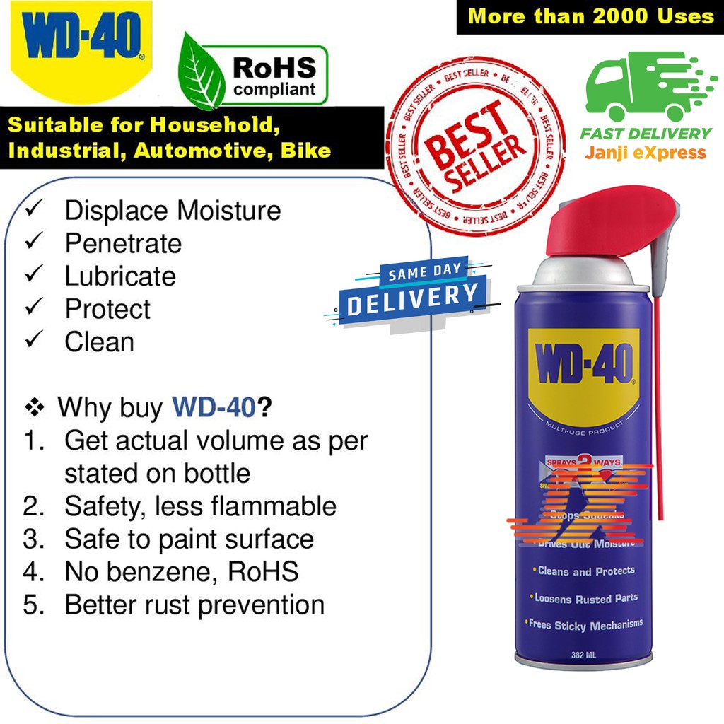 WD-40 Multi Use Product Anti Rust Multi Purpose Lubricant Spray Smart Straw 277ml 382ml WD40 ...