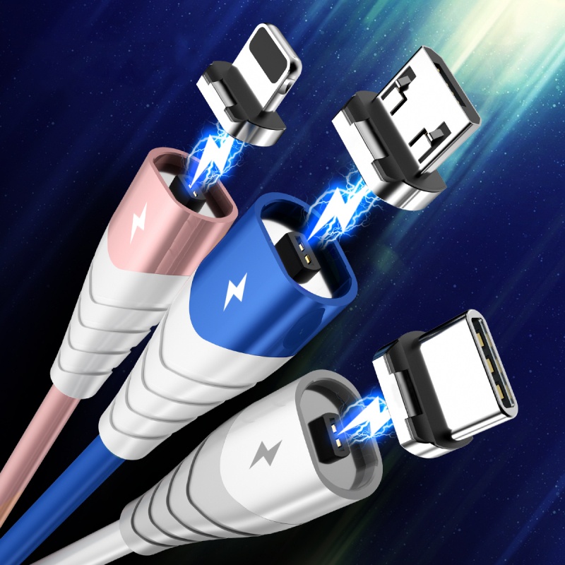 2Pin Magnetic Charger Type C Magnet Cable Micro USB Fast Charging Cord ...