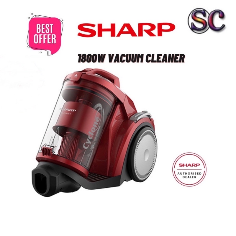 SHARP VACUUM CLEANER EC-C1819R (CYCLONE/1800W/BAGLESS) | Shopee Malaysia