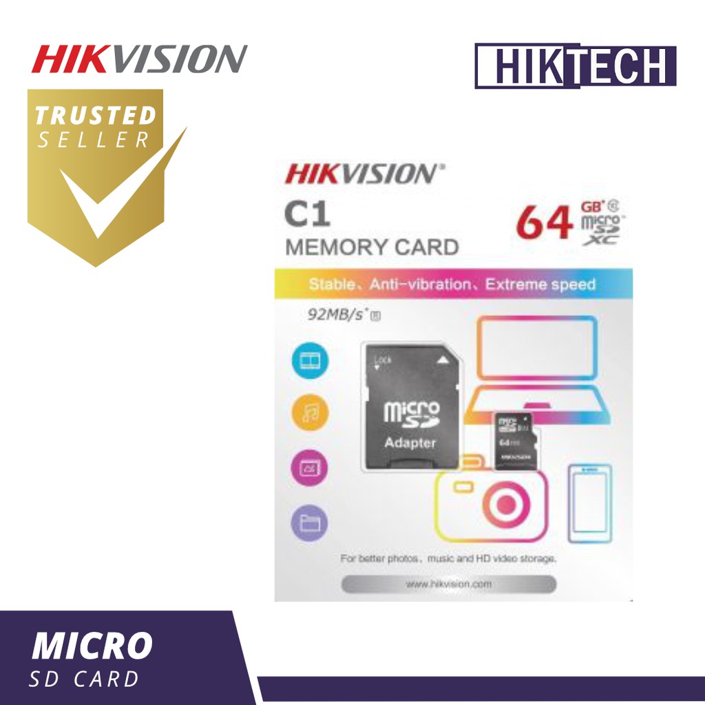 Hikvision HS-TF-C1 64GB MICRO SD CARD For CCTV Camera | Shopee Malaysia