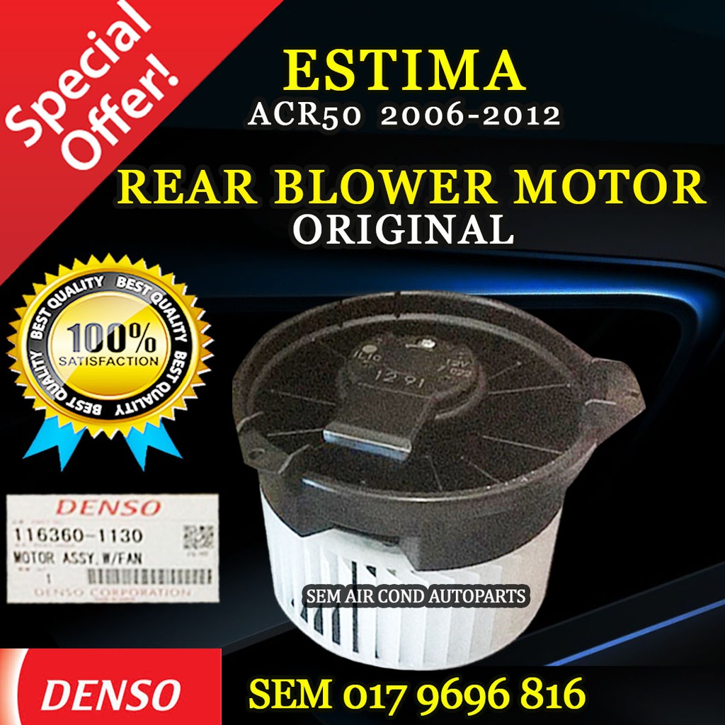 TOYOTA ESTIMA ACR50 2008-2014 YEAR REAR ORIGINAL DENSO BLOWER MOTOR (CAR AIRCOND SYSTEM ...
