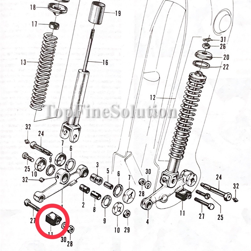 51351-041-010 Honda C70 GBO GBOJ GB6 Front Absorber Bush Stopper ...