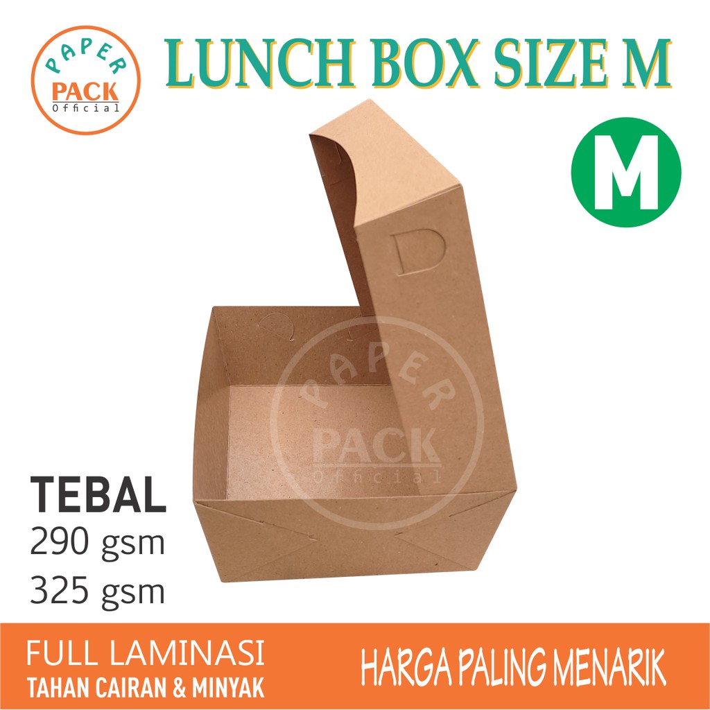 Size M/paper lunch box Laminated box Food box Laminated Food box ...
