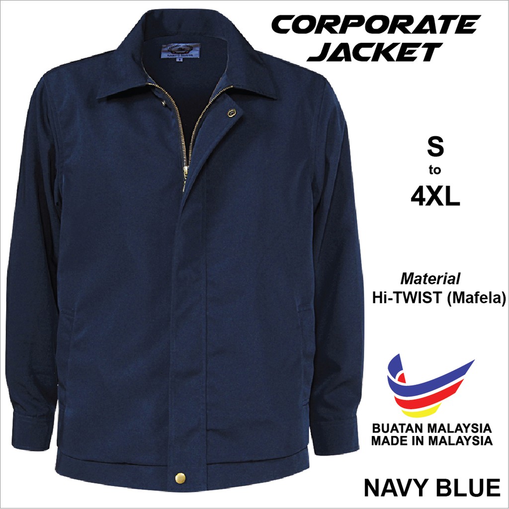 Navy Blue Hi Twist Jaket Korporat Corporate Jacket Eksekutif Executive ...