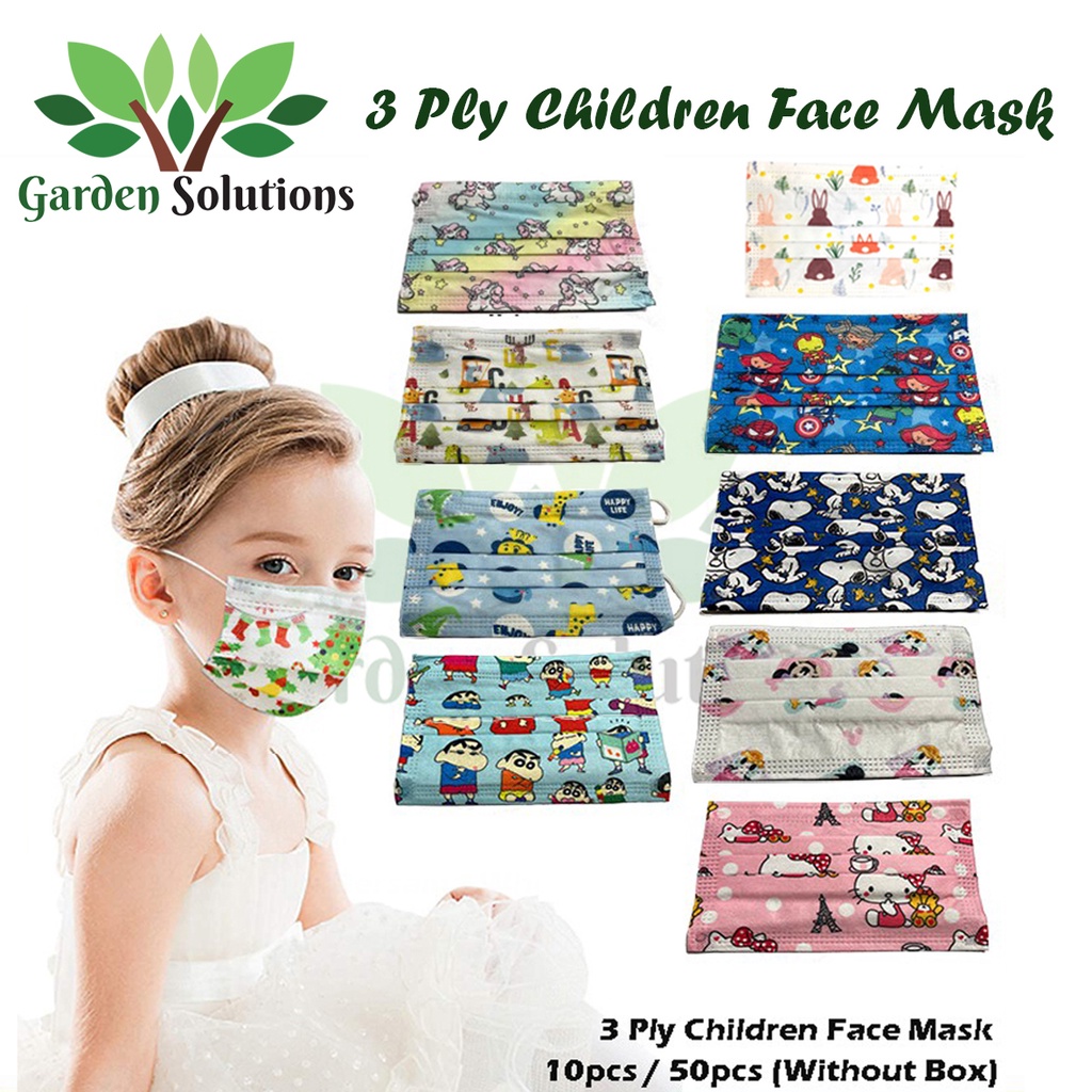 3Ply Kids Children Cartoon Face Mask 10pcs/50Pcs | Shopee Malaysia