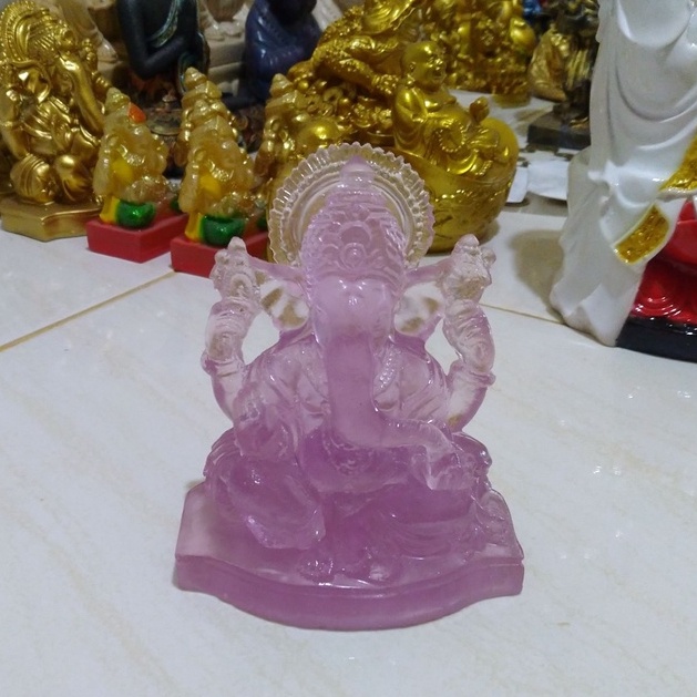 GANESHA miniature clear transparent GANESHA souvenir display STATUE ...