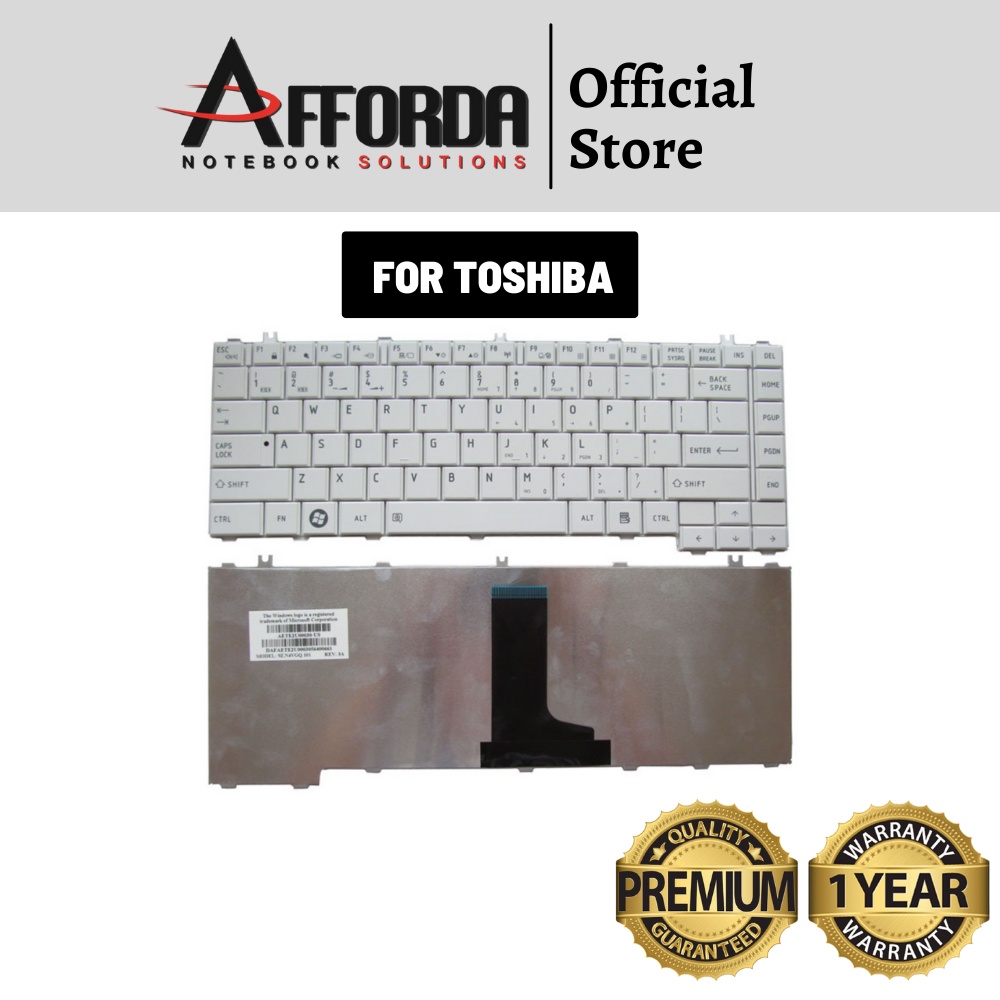 TOSHIBA L645 (WHITE) Laptop Keyboard | Shopee Malaysia